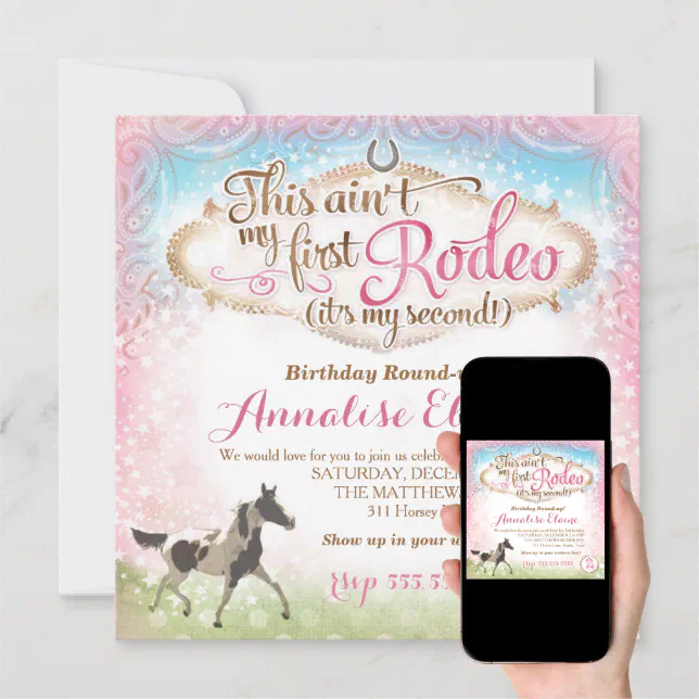 GC This Ain't My First Rodeo 2nd Birthday Invitation | Zazzle