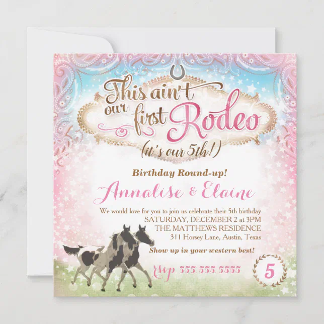 GC This Ain't Our First Rodeo Twins Invitation | Zazzle