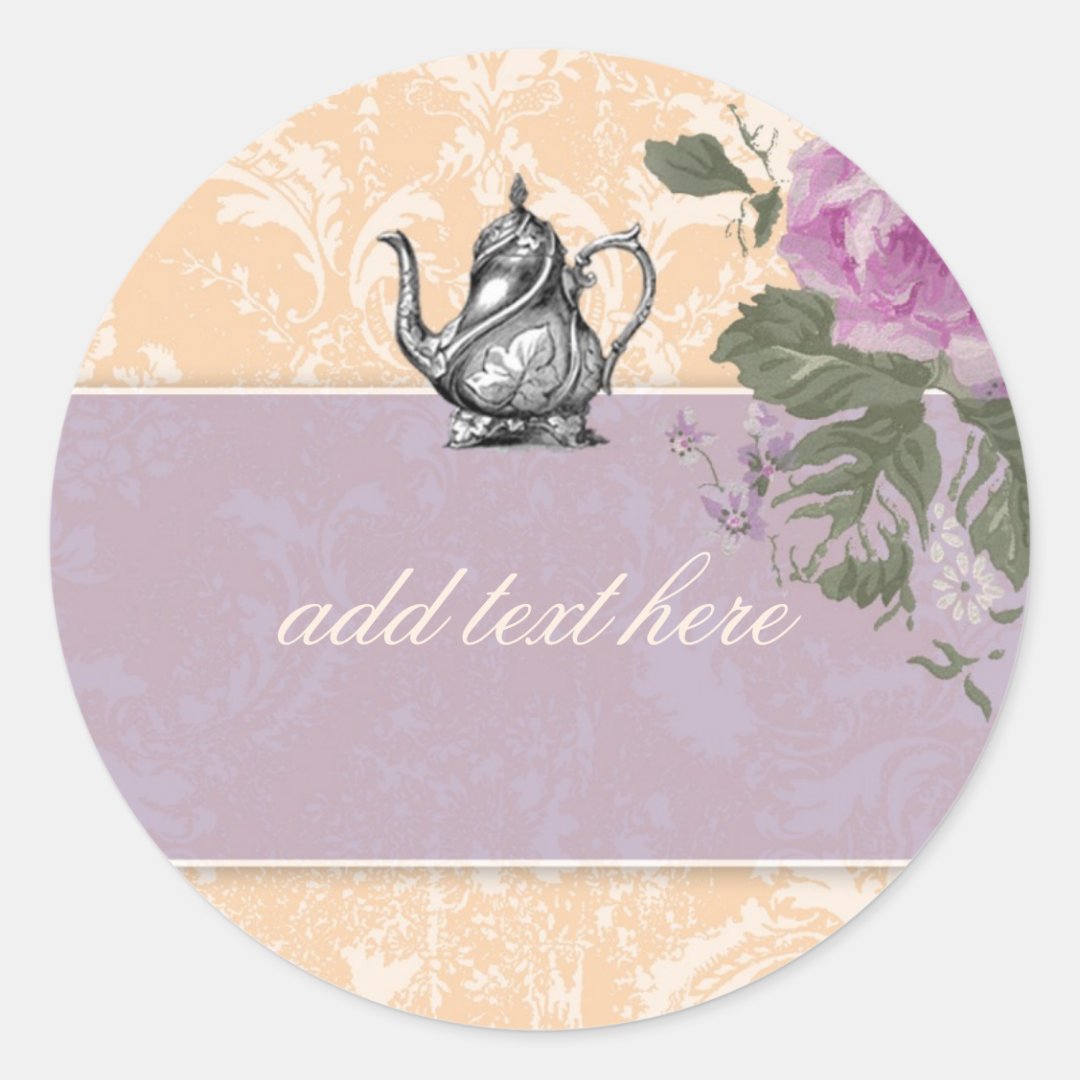 GC Vintage Bridal Shower Tea Party Stickers | Zazzle