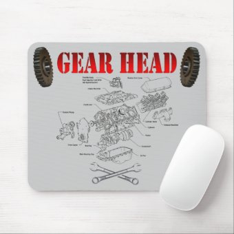 GEAR HEAD MOUSE PAD | Zazzle