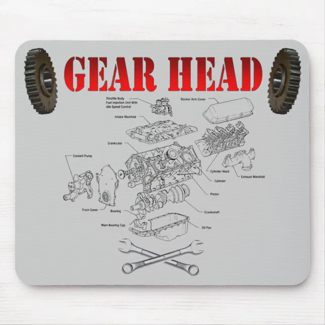 GEAR HEAD MOUSE PAD | Zazzle