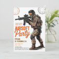 Gear Up Airsoft Battle Party Birthday Invitation | Zazzle