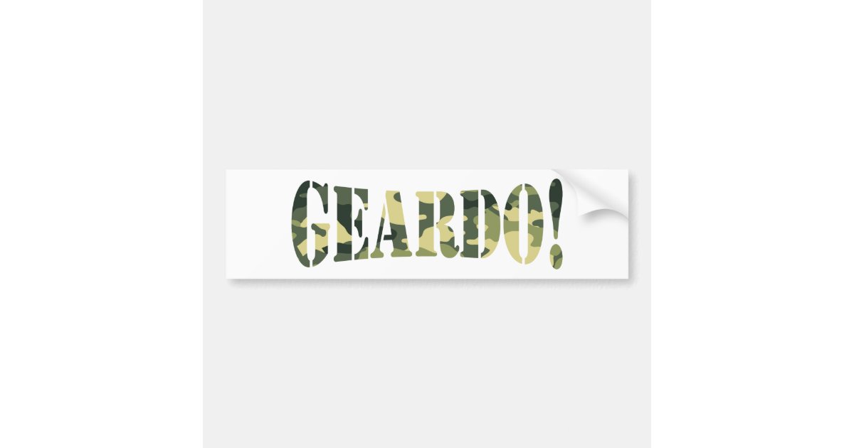 GEARDO! CAMO / CAMOUFLAGE BUMPER STICKER | Zazzle