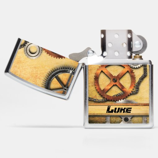 Gears And Chain Personalized Zippo Lighter | Zazzle