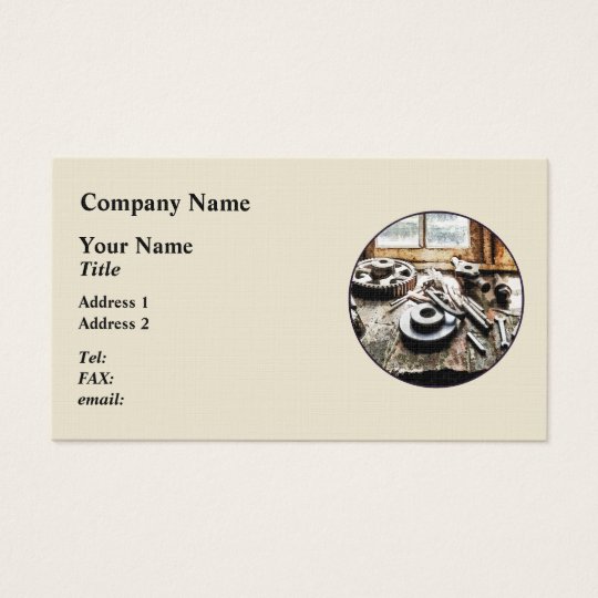 Gears and Wrenches in Machine Shop Business Card | Zazzle.com