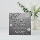 Gears Robot Futuristic Cool Fun Birthday Party Invitation | Zazzle