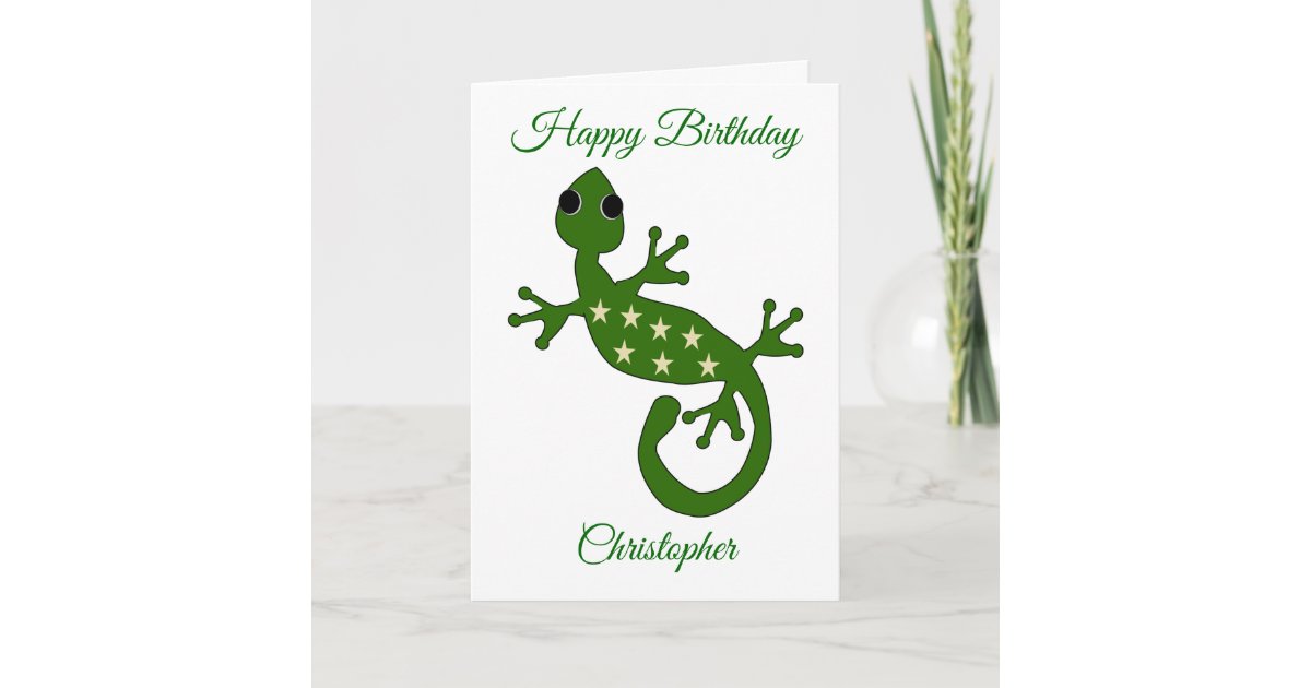 Gecko Lizard Birthday Card | Zazzle
