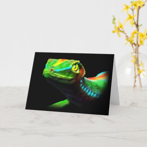 Gecko Lizard Rainbow Colors Greeting Cards | Zazzle