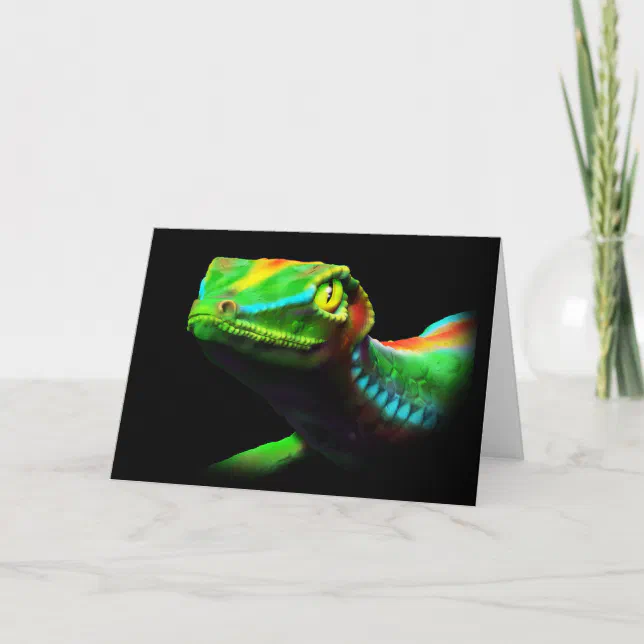 Gecko Lizard Rainbow Colors Greeting Cards | Zazzle