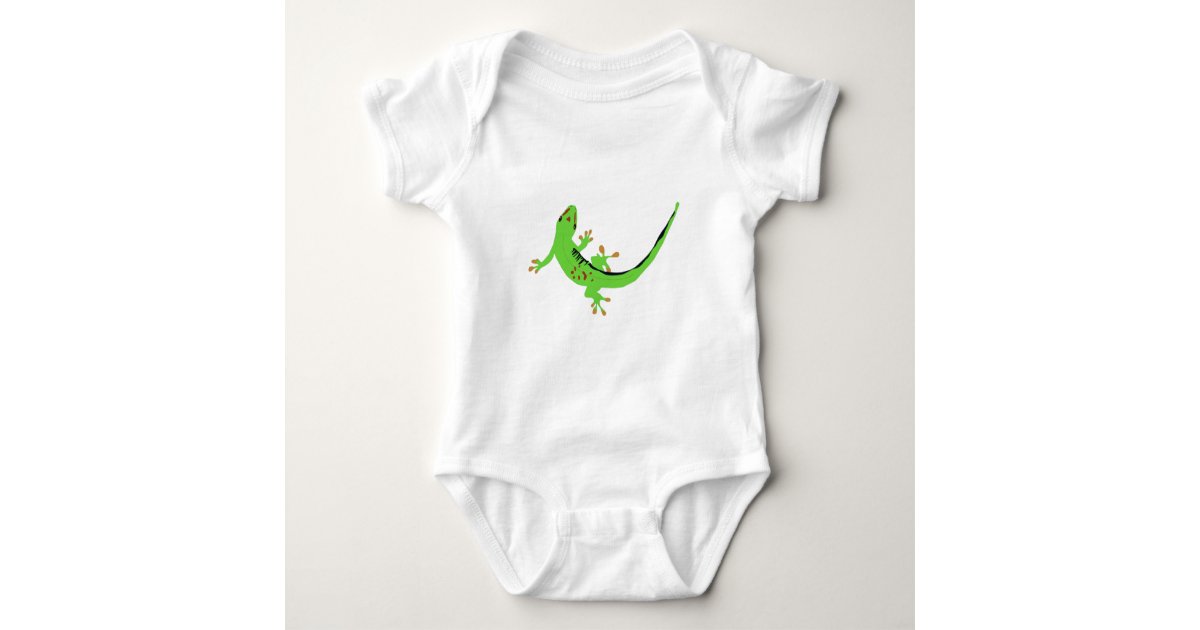Gecko Lizard Reptile Illustration Baby Bodysuit | Zazzle