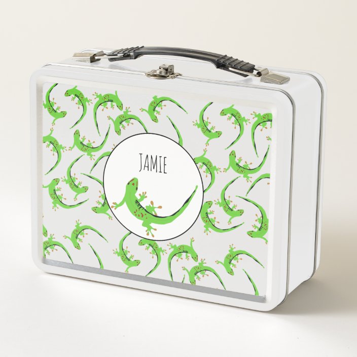 Gecko Lizard Reptile Pattern Metal Lunch Box | Zazzle