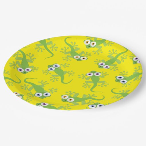 Gecko Lizards Birthday Party Cute Kids Paper Plate | Zazzle