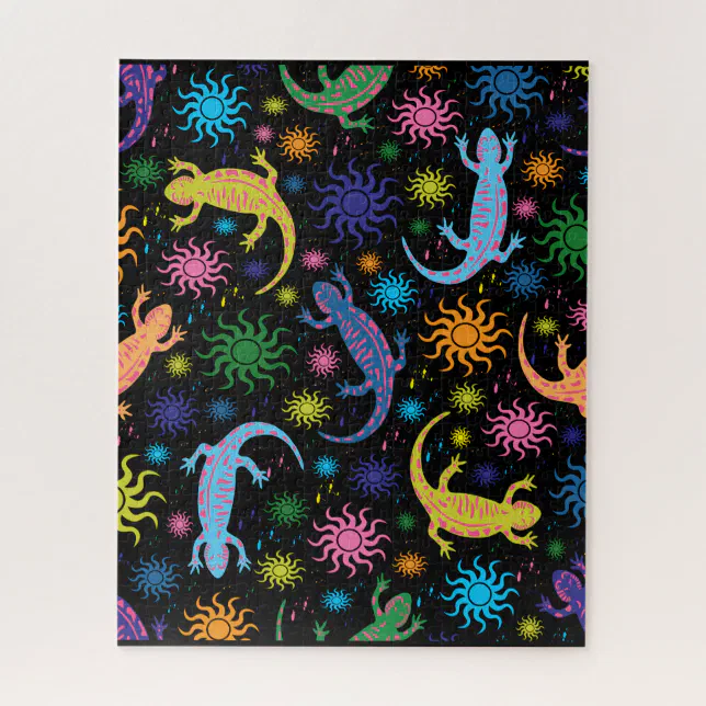 Gecko Lizards Multi-Colored All Over Print Jigsaw Puzzle | Zazzle