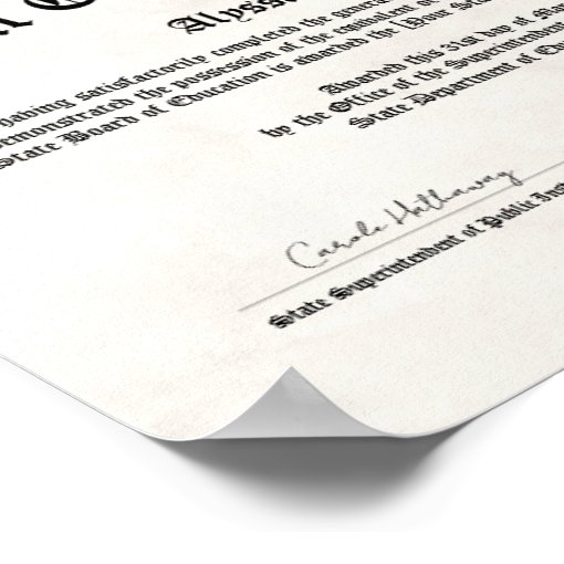 GED General High School Equivalency Diploma Copy Poster | Zazzle