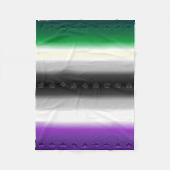 Geebot's Aro Ace Gradient Pride Flag with Spades Fleece Blanket | Zazzle