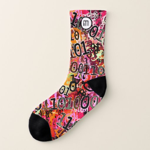Geek Binary Code Personalized Socks | Zazzle