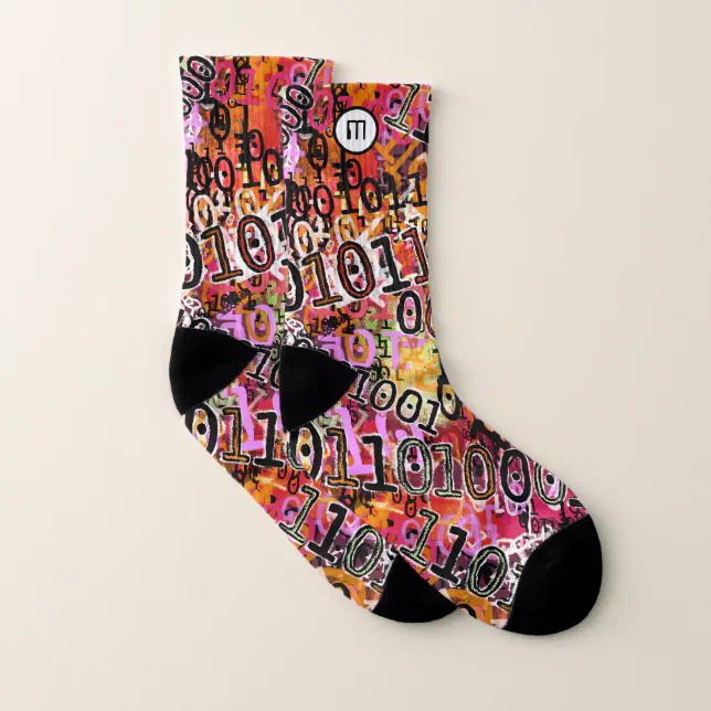 Geek Binary Code Personalized Socks | Zazzle