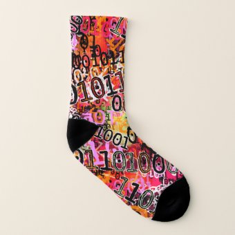 Geek Binary Code Personalized Socks | Zazzle