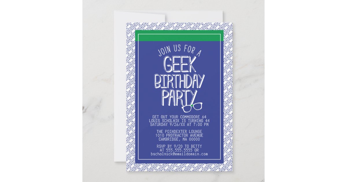 Geek Birthday Party Invitation | Zazzle