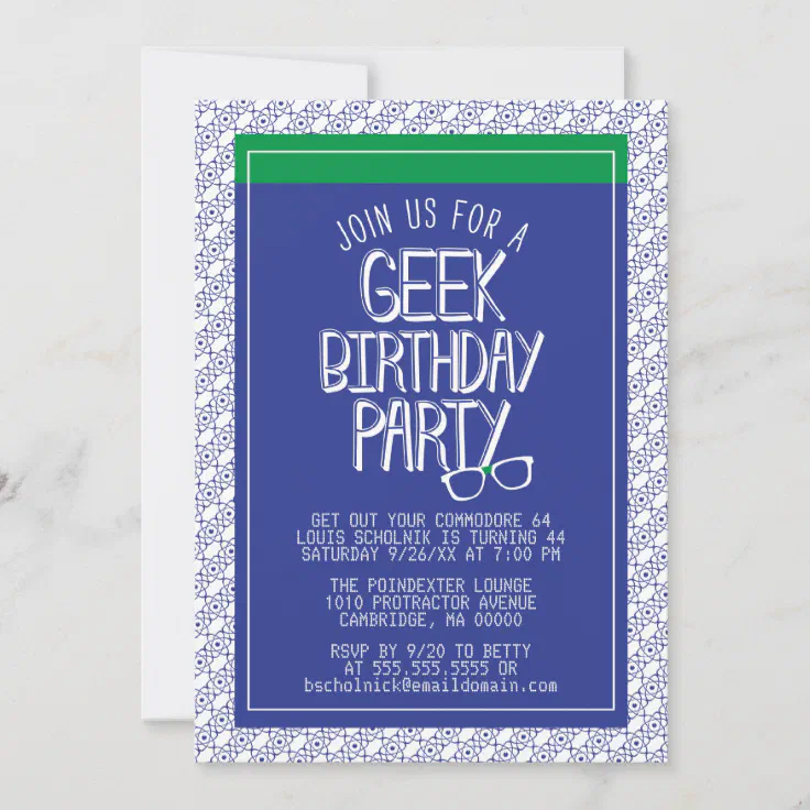 Geek Birthday Party Invitation | Zazzle