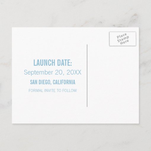 Geek Chic Save the Date Postcard, Blue Announcement Postcard | Zazzle