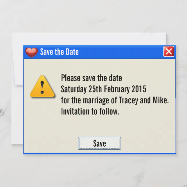 Geek Error Message Save the Date Invitation | Zazzle