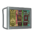 Geek & Glitch printed circuit board robotic Name Belt Buckle | Zazzle