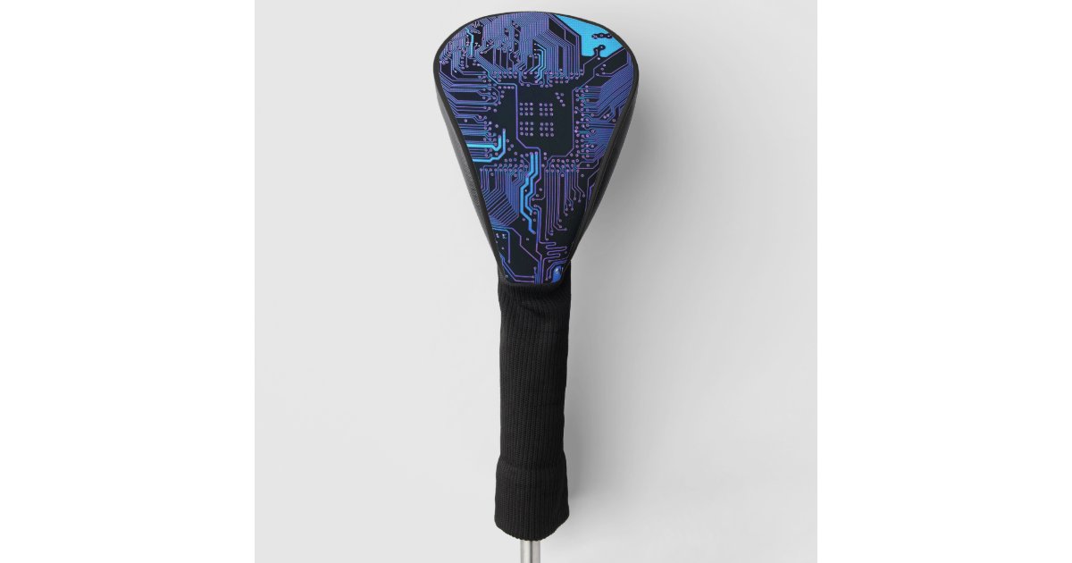 Geek Out Nerd PCB Blue Electronic Circuit Board Golf Head Cover | Zazzle