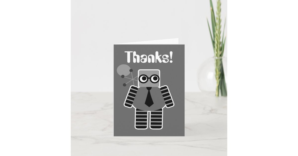 Geek Robot Thank You Cards | Zazzle.com
