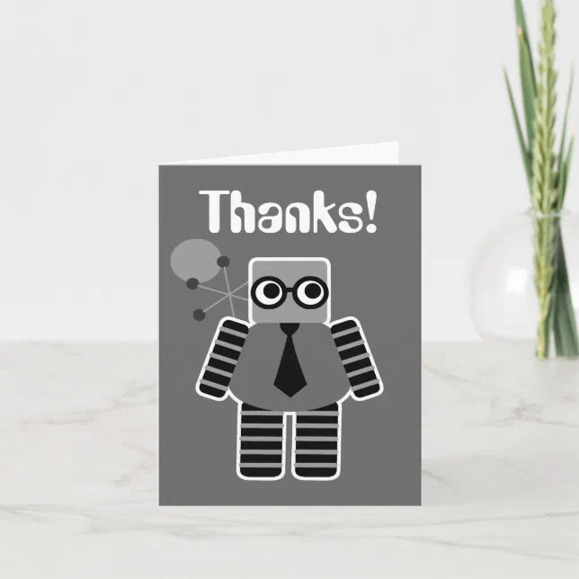 Geek Robot Thank You Cards | Zazzle