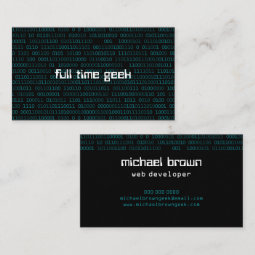 Geek Web Developer Computer Science Business Card | Zazzle