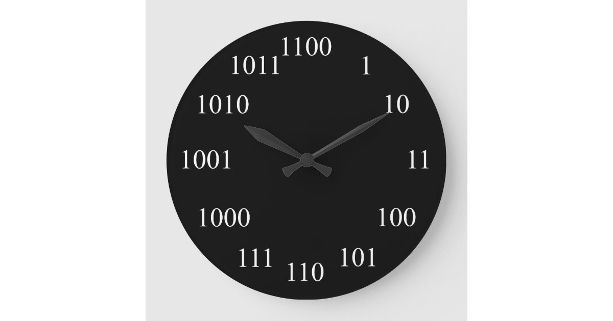 Geeky Binary Number System Large Clock | Zazzle