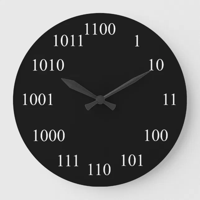 Geeky Binary Number System Large Clock | Zazzle