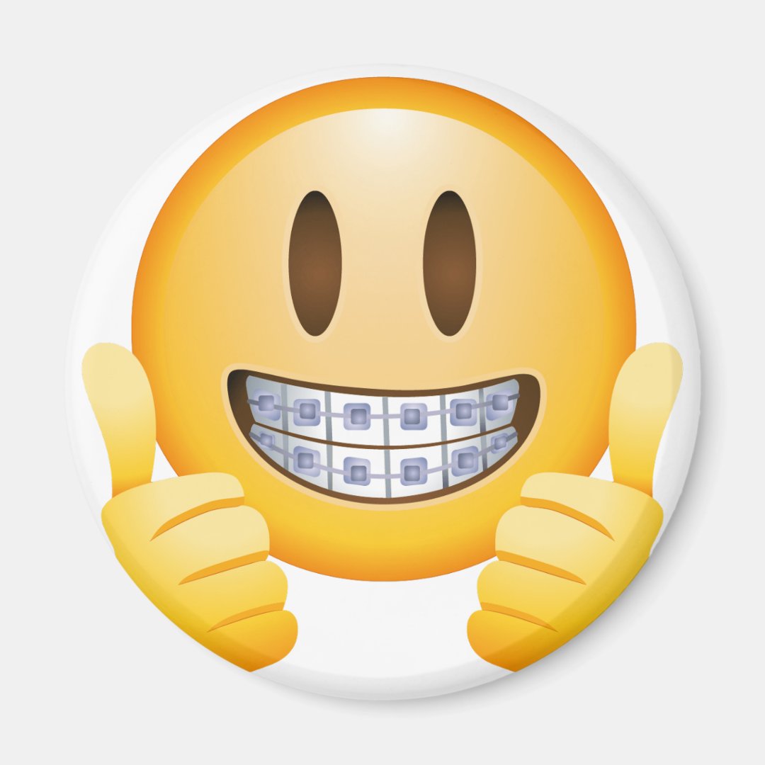 Geeky Braces Emoji Magnet | Zazzle