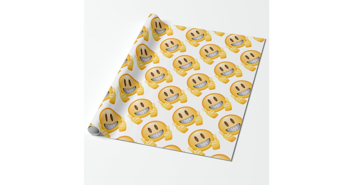 Geeky Braces Emoji Wrapping Paper | Zazzle