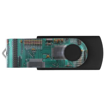 Geeky, circuit board, computer motherboard USB flash drive | Zazzle