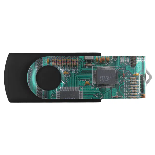 Geeky, circuit board, computer motherboard USB flash drive | Zazzle