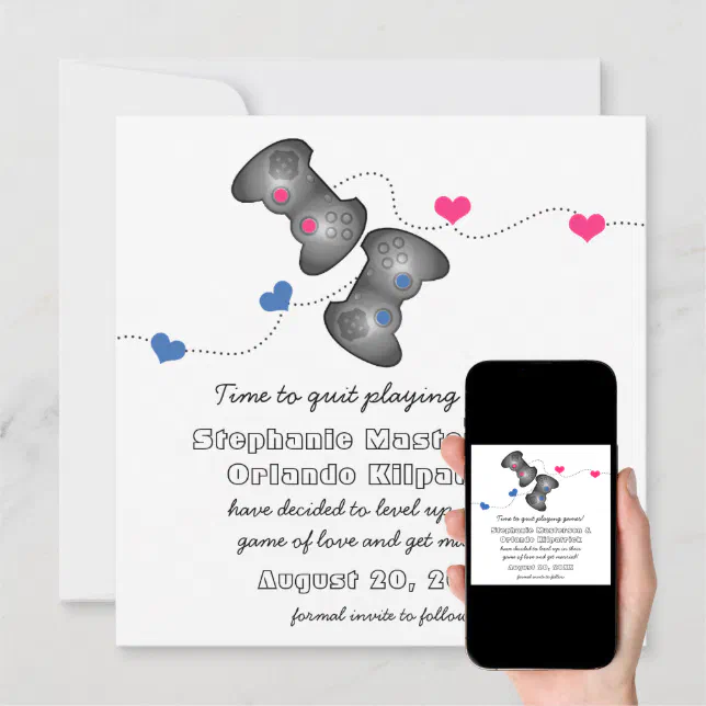 Geeky Gamers Save the Date Announcement | Zazzle