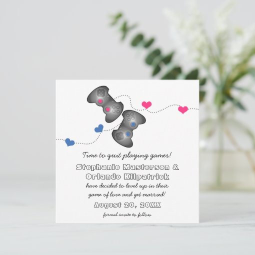Geeky Gamers Save the Date Announcement | Zazzle