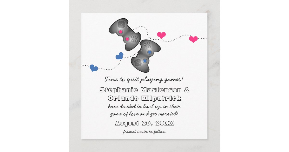 Geeky Gamers Save the Date Announcement | Zazzle.com