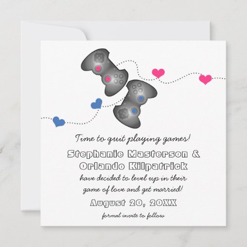 Geeky Gamers Save the Date Announcement | Zazzle