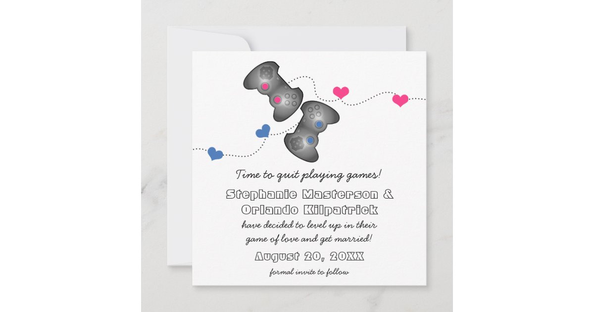 Geeky Gamers Save the Date Announcement | Zazzle