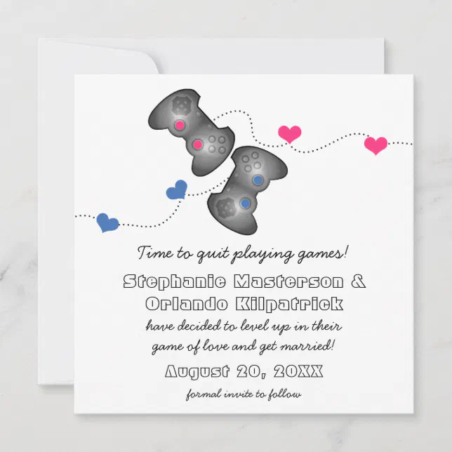 Geeky Gamers Save the Date Announcement | Zazzle