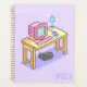 Geeky Girly Pastel Purple Computer Pixel Art Planner | Zazzle