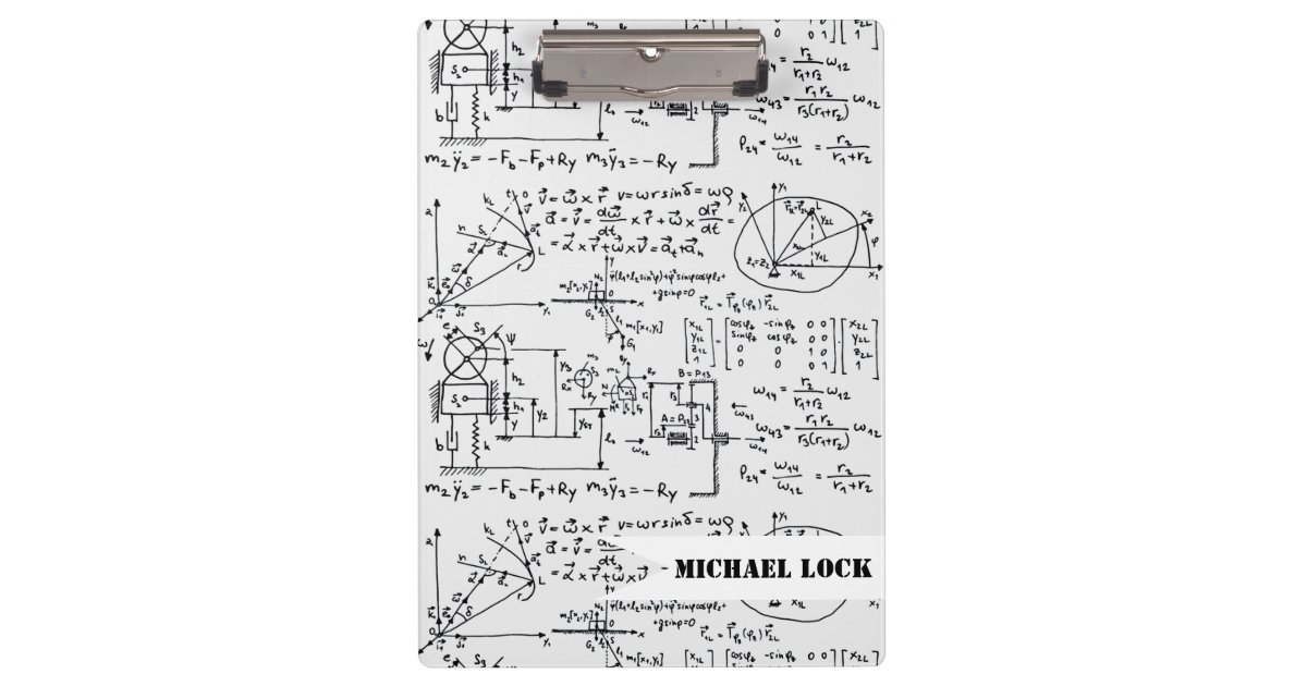 Geeky Math Mathematics Personalized Clipboard | Zazzle