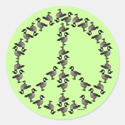 Funny Geese / Peace Symbol Gifts with Cute Canada Goose