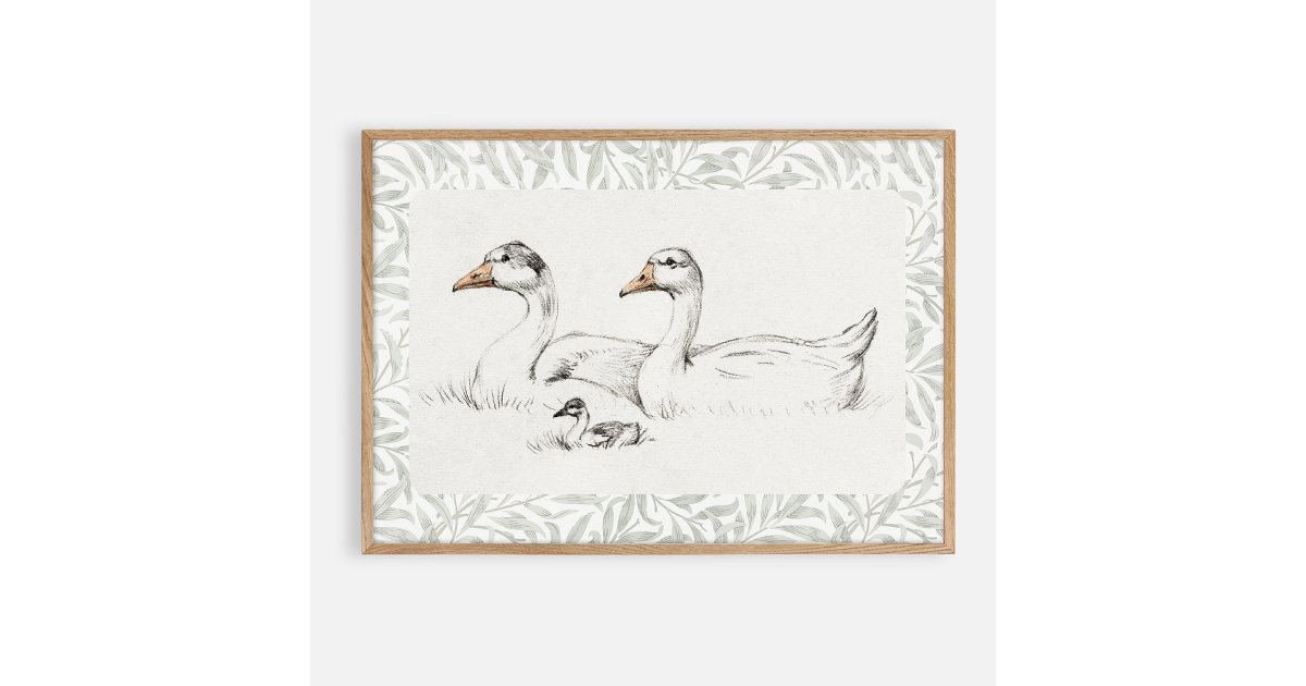 Geese vintage nursery poster | Zazzle