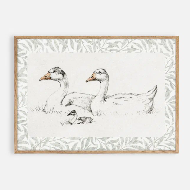 Geese vintage nursery poster | Zazzle
