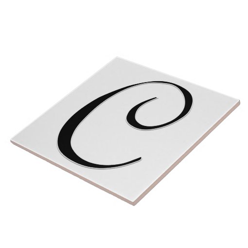 Geessele Letter C in Black Monogram Tile | Zazzle