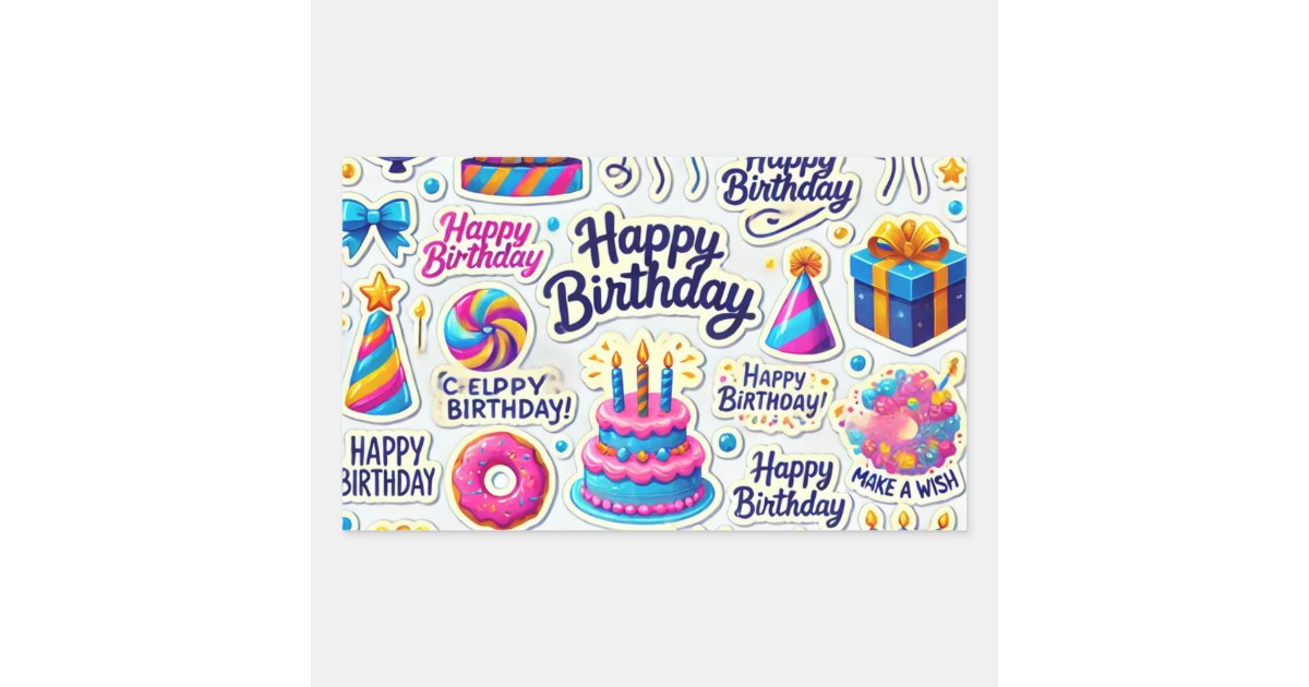 Geft stickers happy birthaday | Zazzle